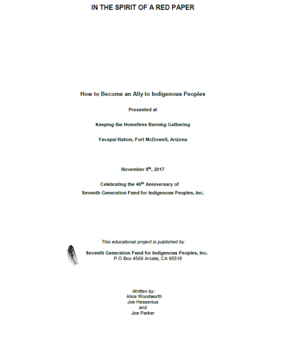 Red Papers - Seventh Generation Fund for Indigenous Peoples